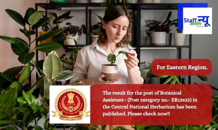The result for the post of Botanical Assistant– (Post category no ...