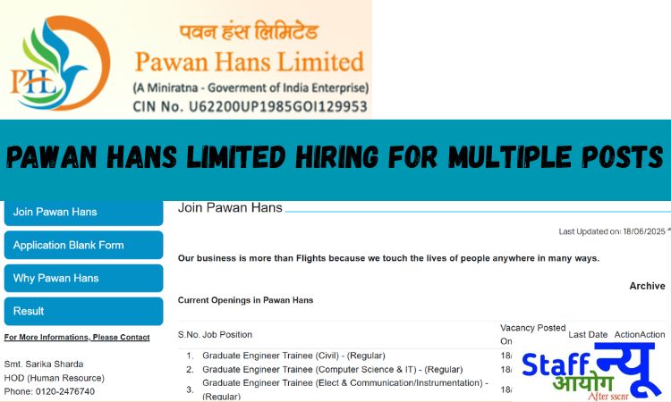 🛩️ Pawan Hans भर्ती 2025: 33 पदों पर निकली भर्ती, ग्रेजुएट इंजीनियर ...
